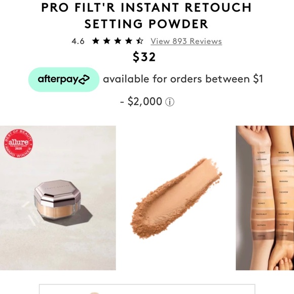 Fenty Beauty | Makeup | Fenty Beauty Filtr Instant Retouch Setting ...